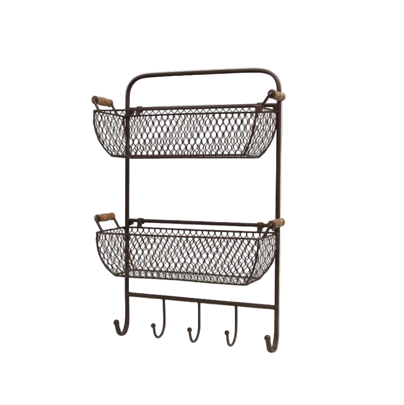 Mesh Wall Shelf - Hooks | French Country
